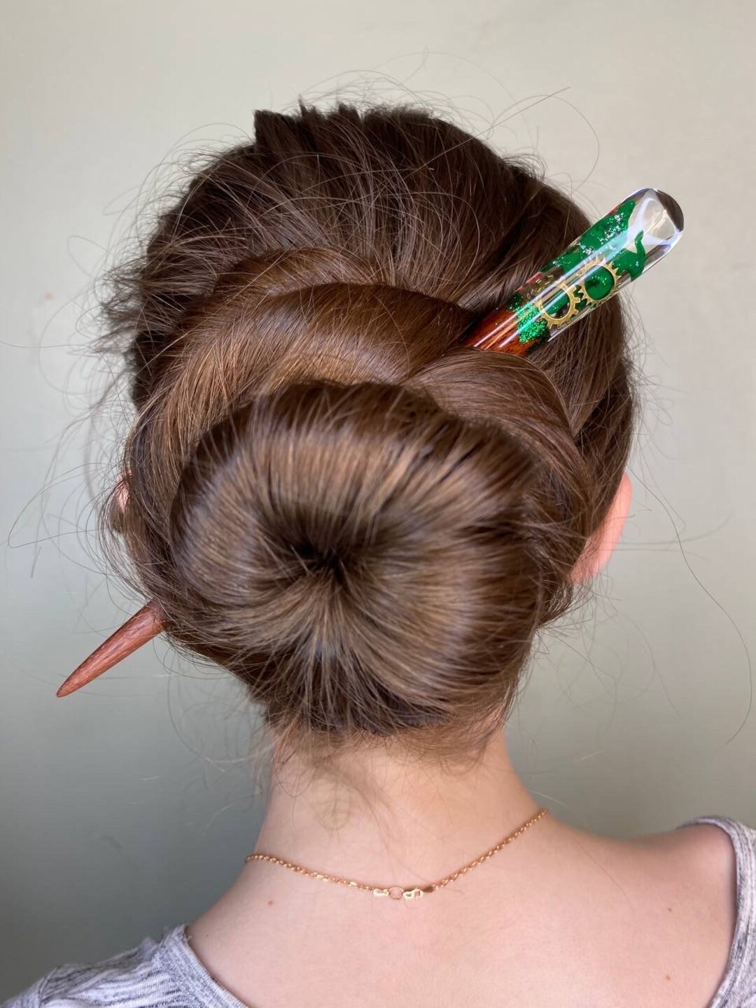 Green Dragon Polymer Сlay, Wood Sticks, Bun Holder, Hair Fork , Nature ...