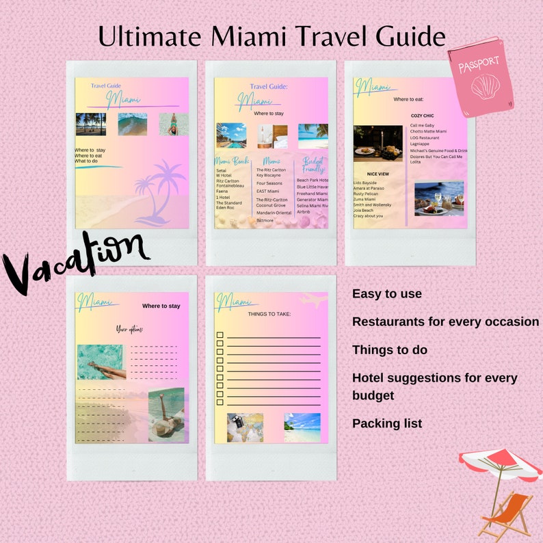 Miami Travel Guide Digital Travel Planner Goodnotes Compatible iPad ...
