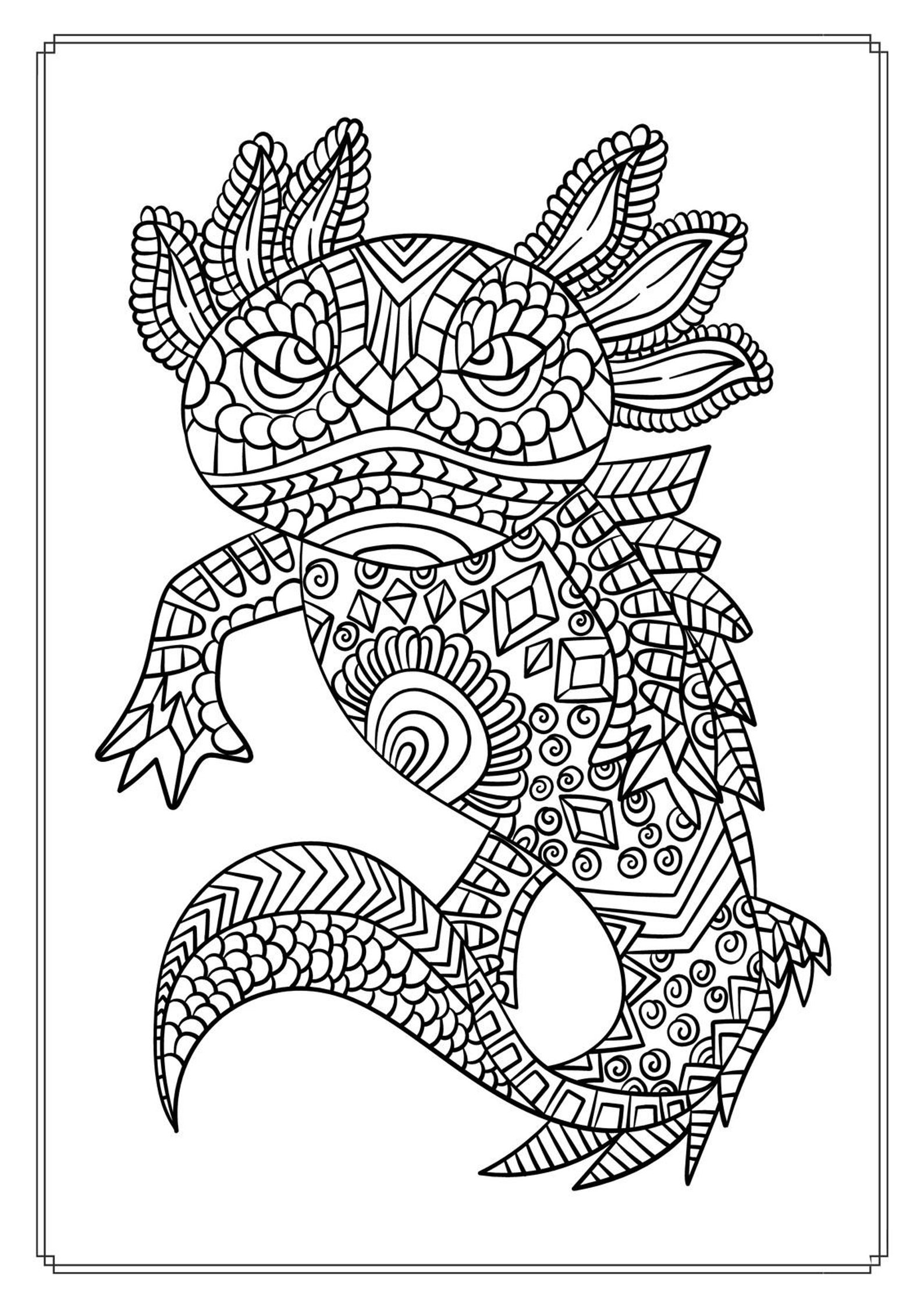 Animal Mindful Coloring Pages - Etsy