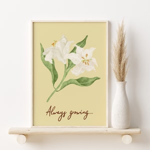 Lily Flower Poster, Botanical Print, Digital Download, Printable Wall ...
