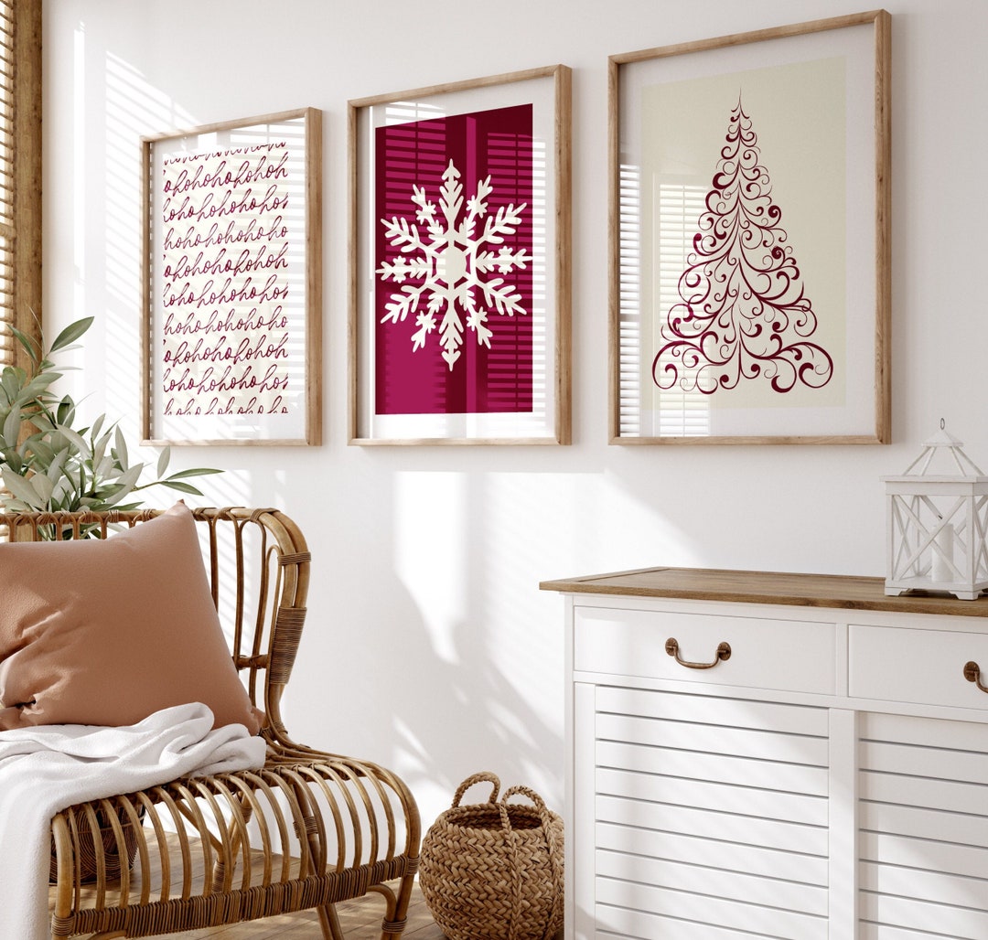 Christmas Wall Art Set, Digital Download, Christmas Print, Holiday ...