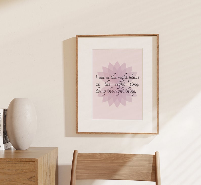 Positive Affirmation Wall Art, Digital Positive Quote, Printable Pink ...