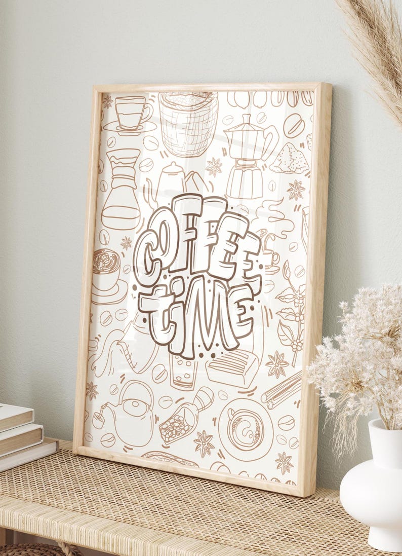 Coffee Time Digital Download, Printable Wall Art, Minimalist Coffee ...