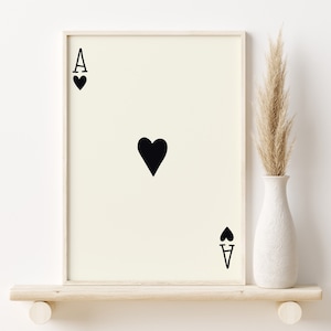 Retro Playing Cards Art Print Set: Game Room Wall Decor (digital ...
