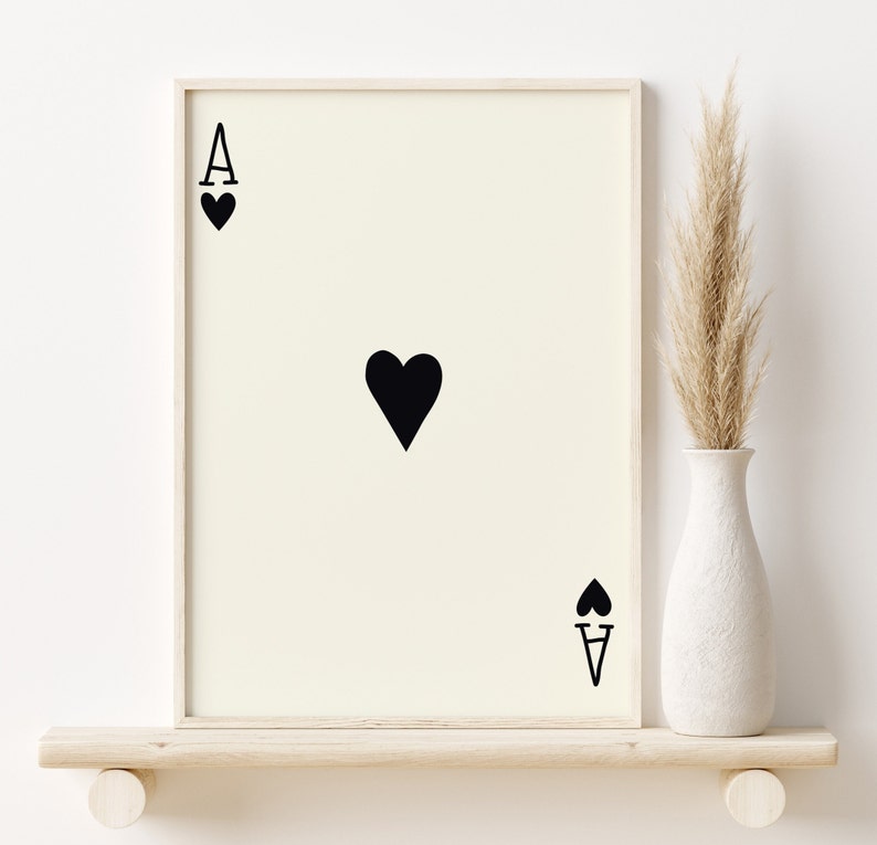 Retro Playing Cards Art Print Set: Game Room Wall Decor (digital ...