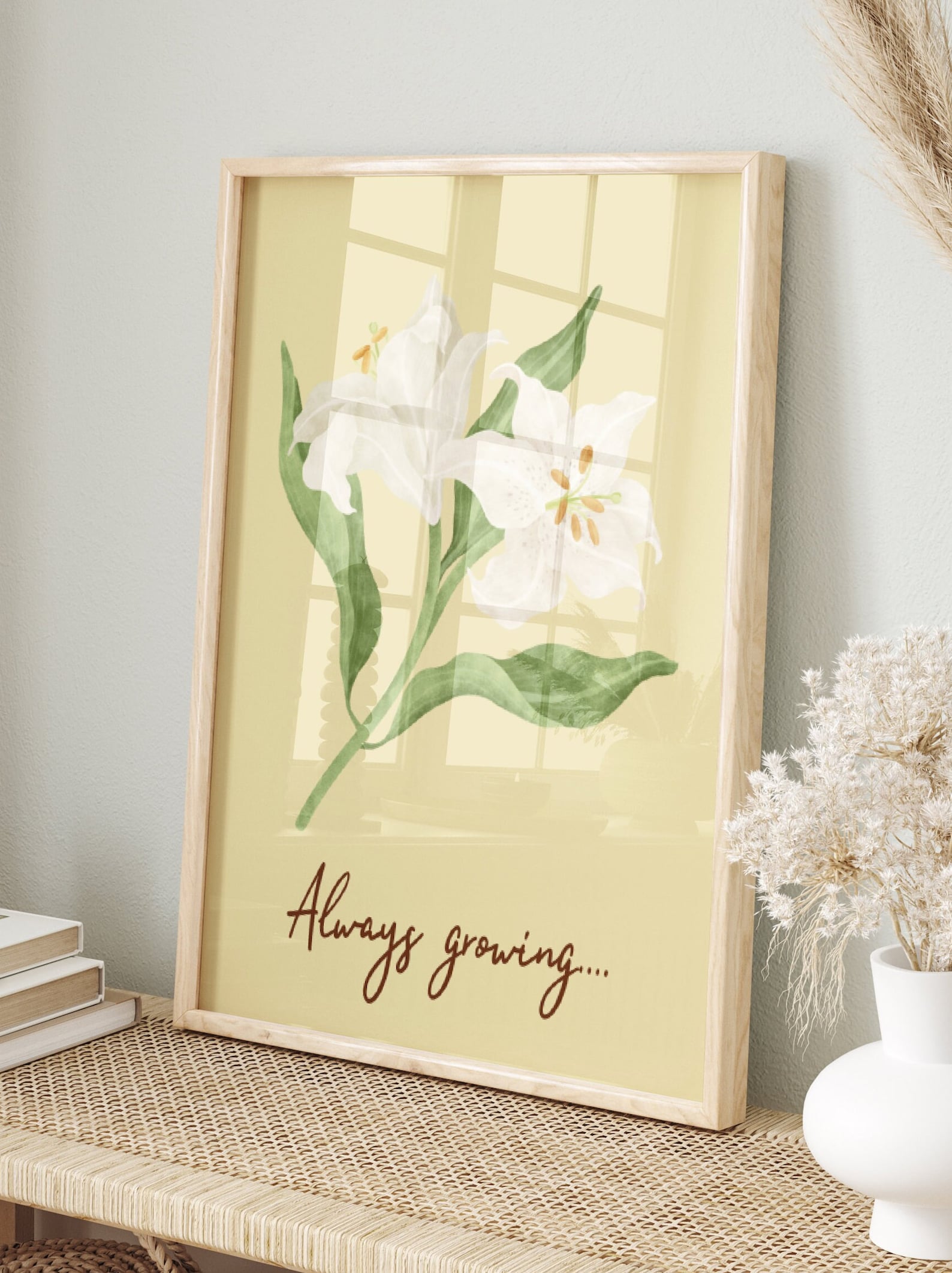 Lily Flower Poster, Botanical Print, Digital Download, Printable Wall ...