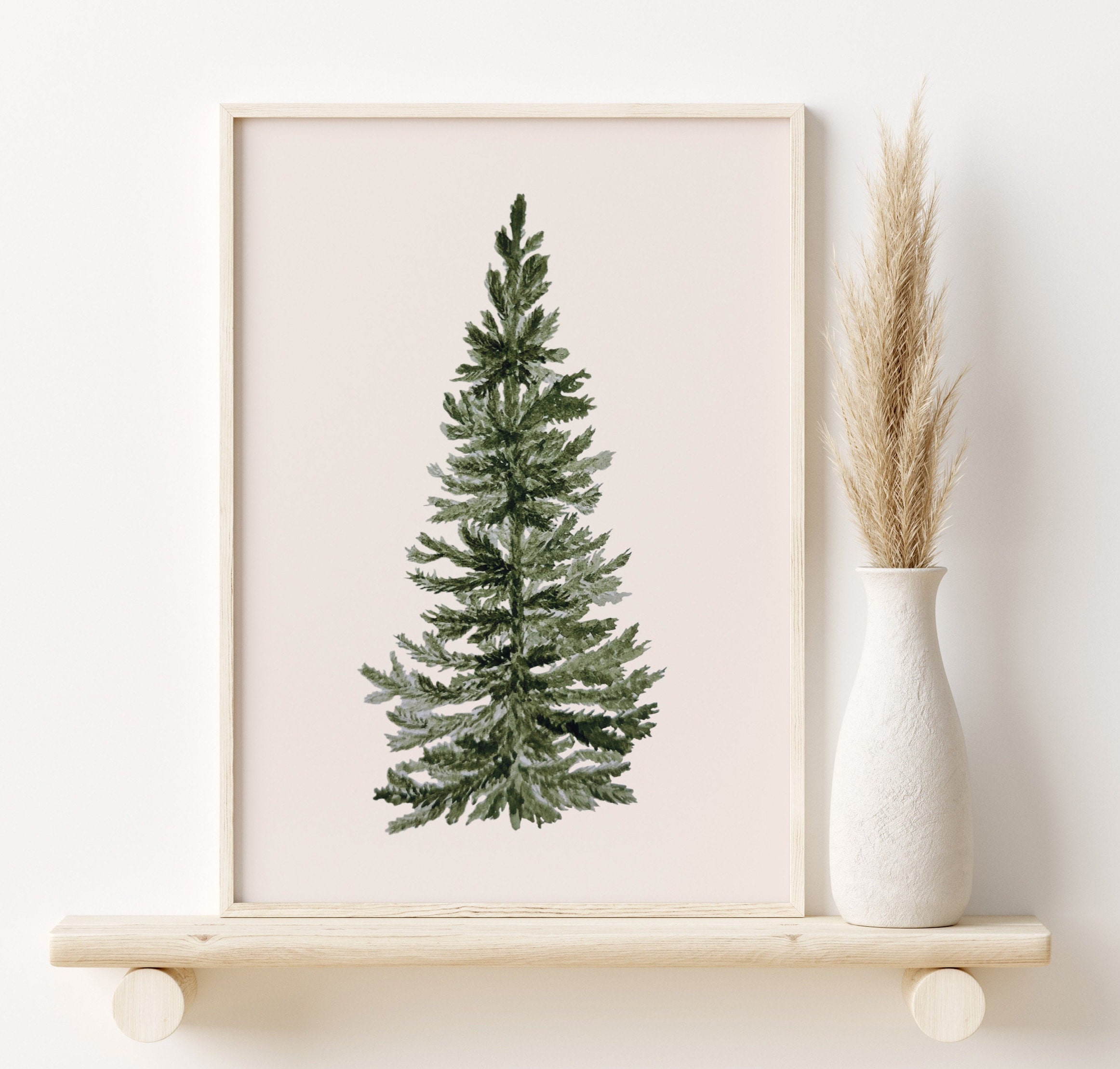Christmas Tree Print, Digital Christmas Art, Printable Christmas Tree ...