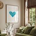 Drink More Water Poster, Water Reminder Poster, Blue Heart Print ...