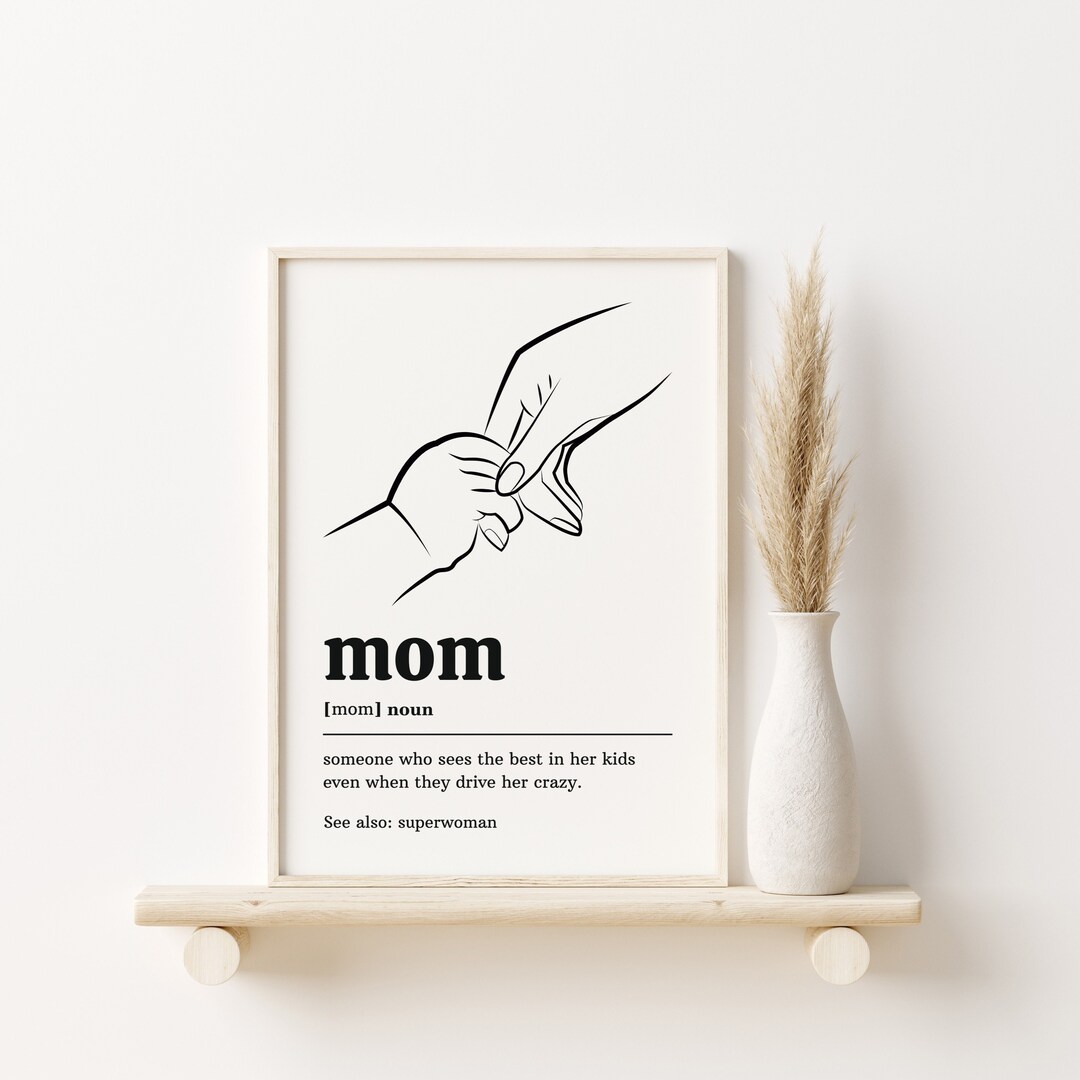 Mom Definition Print, Digital Download, Mother's Day Poster, Printable ...