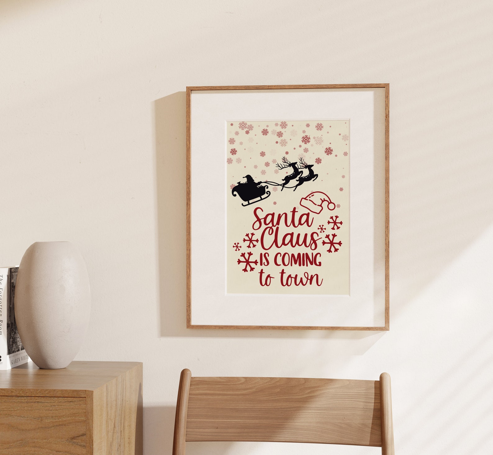 Santa Claus is Coming to Town Poster, Printable Christmas Poster ...