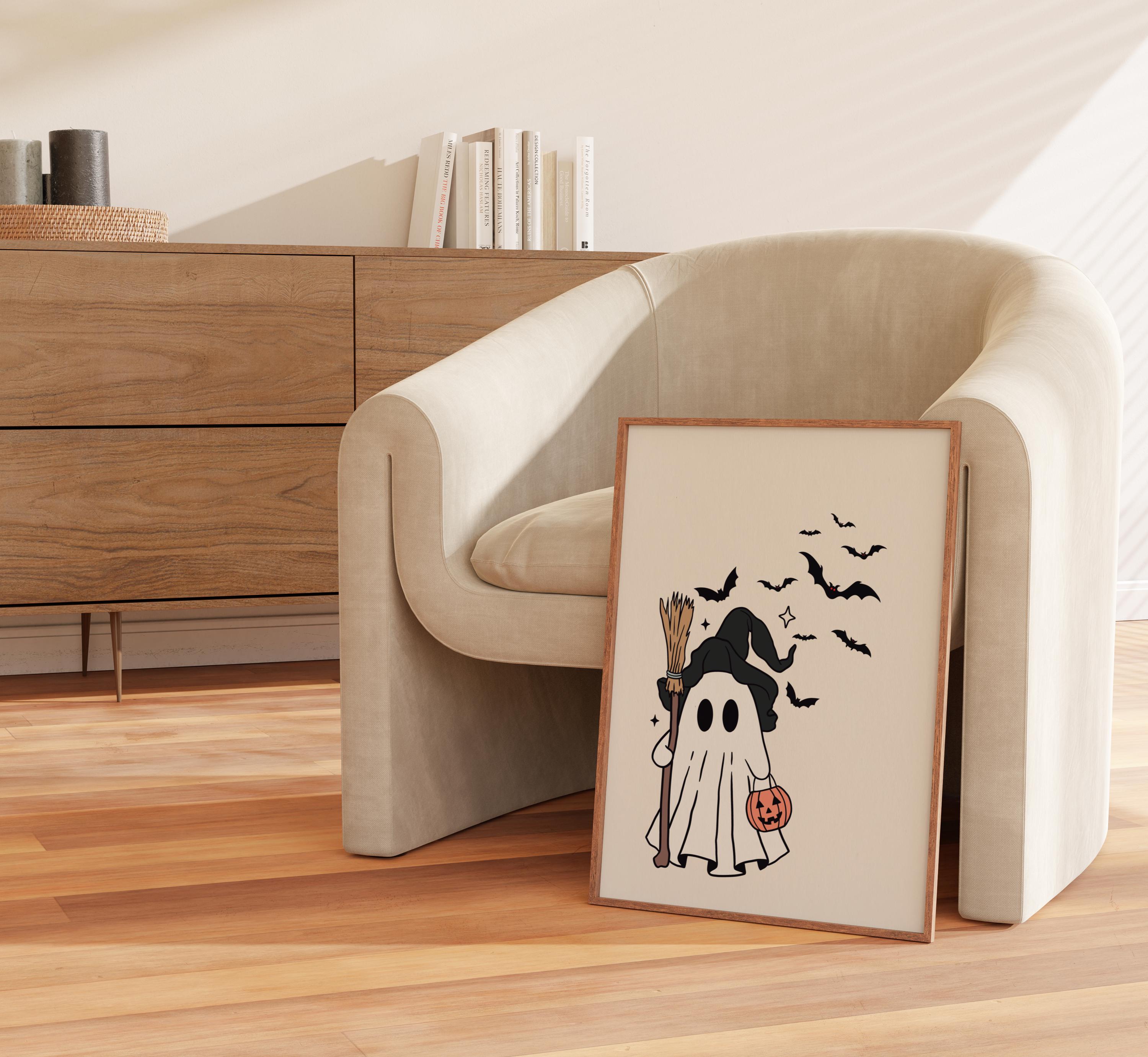 Cute Ghost Halloween Poster, Digital Download, Spooky Ghost With ...