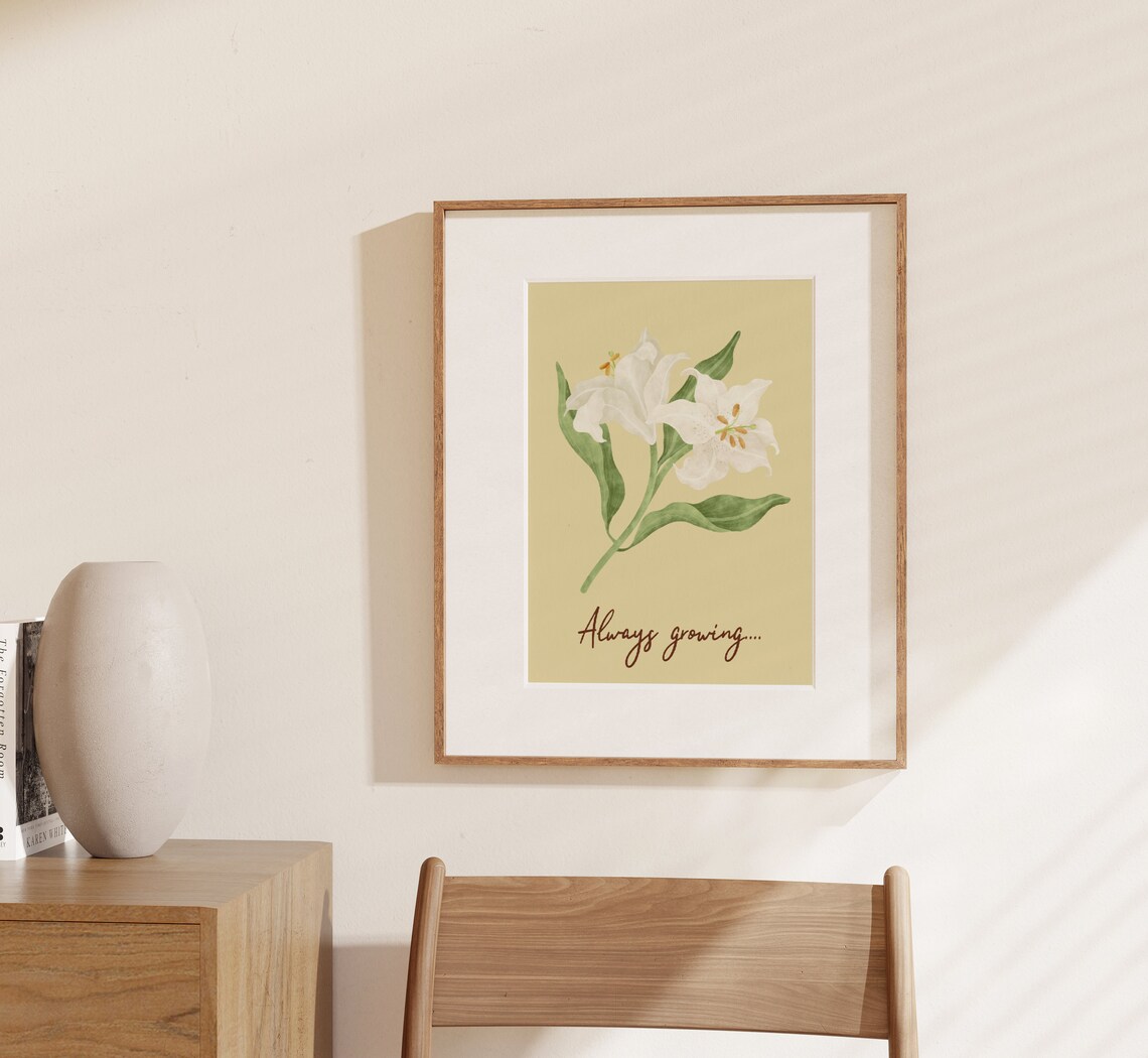 Lily Flower Poster, Botanical Print, Digital Download, Printable Wall ...
