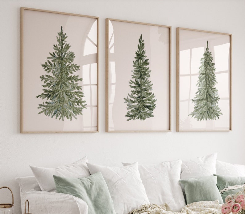 Christmas Tree Print, Digital Christmas Art, Printable Christmas Tree ...