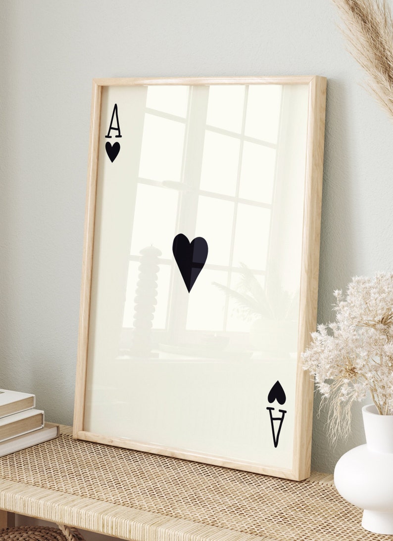 Retro Playing Cards Art Print Set: Game Room Wall Decor (digital ...