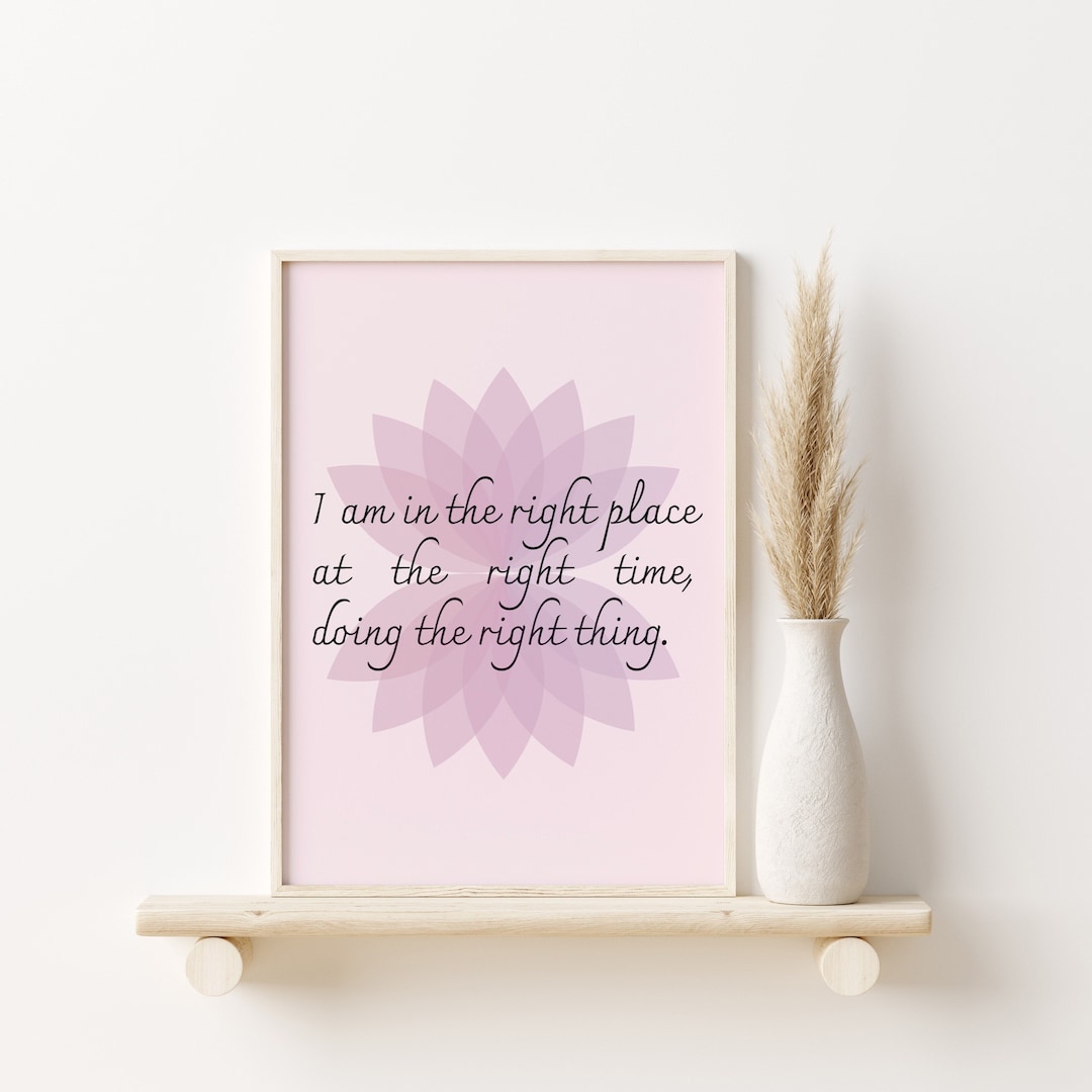 Positive Affirmation Wall Art, Digital Positive Quote, Printable Pink ...