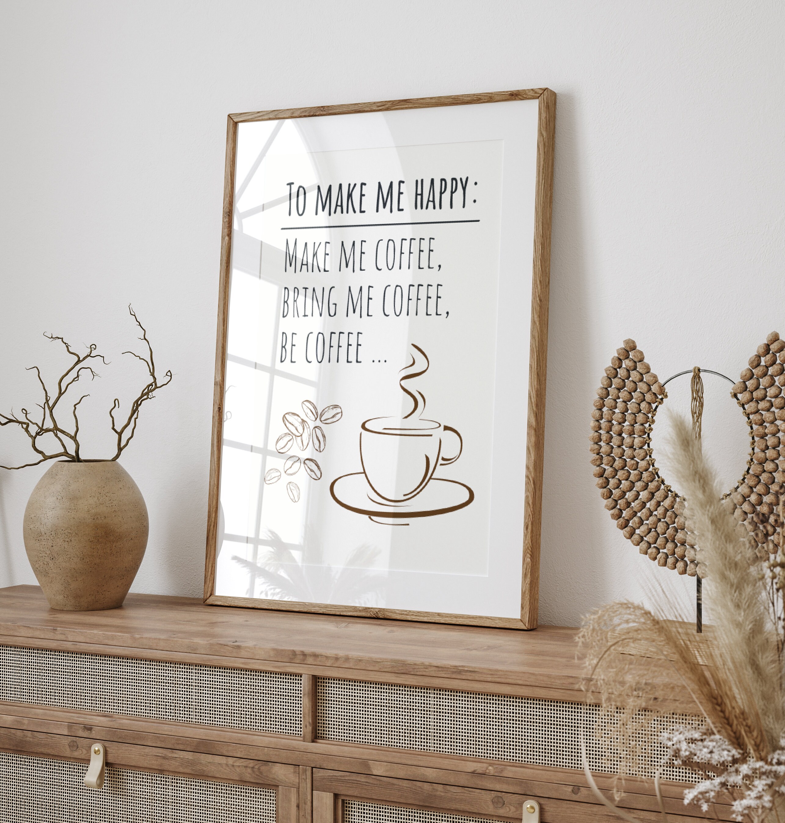 Coffee Art Print, Digital Kitchen Wall Art, Coffee Bar Decoration ...