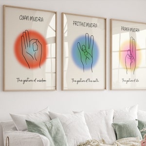 Mudra Art Prints Set of 3: Yoga Studio Wall Decor (digital Download) - Etsy