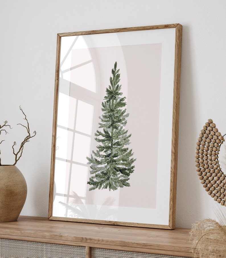 Christmas Tree Print, Digital Christmas Art, Printable Christmas Tree ...