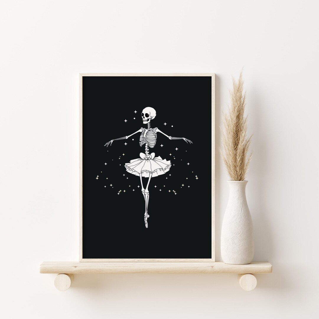 Skeleton Ballerina Wall Art: Halloween Poster (digital Download) - Etsy