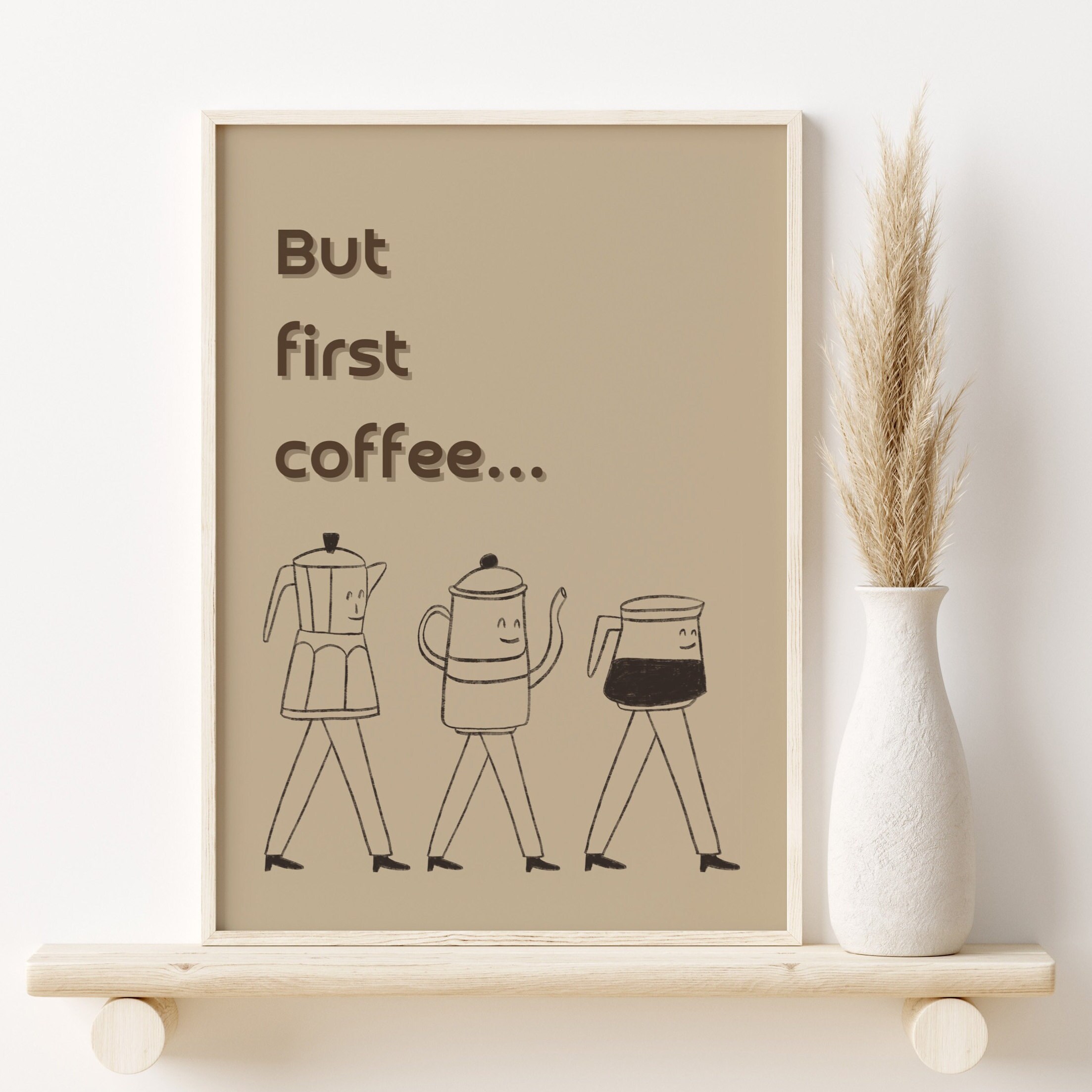 Coffee Corner Art Prints Set: Modern Kitchen Decor, Printable Wall Art ...