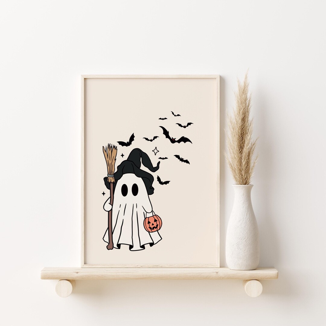 Cute Ghost Halloween Poster, Digital Download, Spooky Ghost With ...