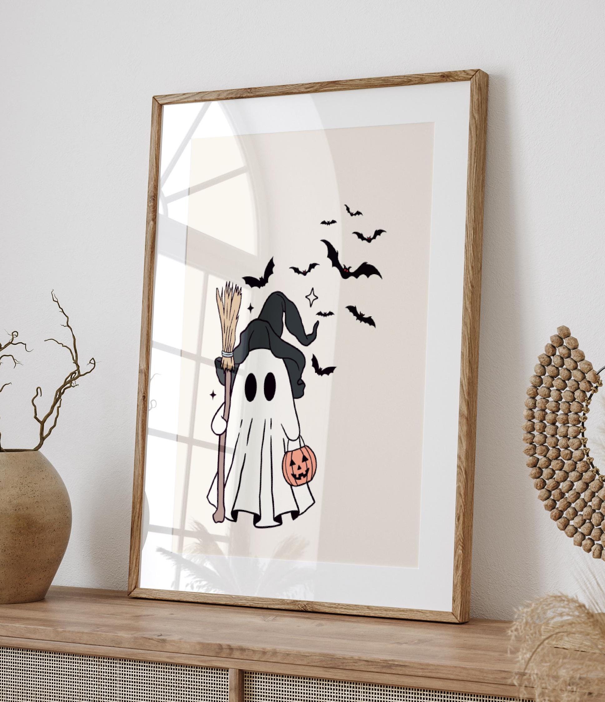 Cute Ghost Halloween Poster, Digital Download, Spooky Ghost With ...