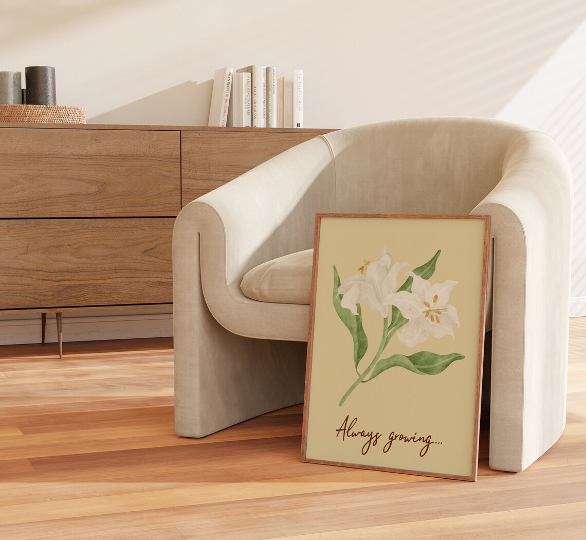 Lily Flower Poster, Botanical Print, Digital Download, Printable Wall ...