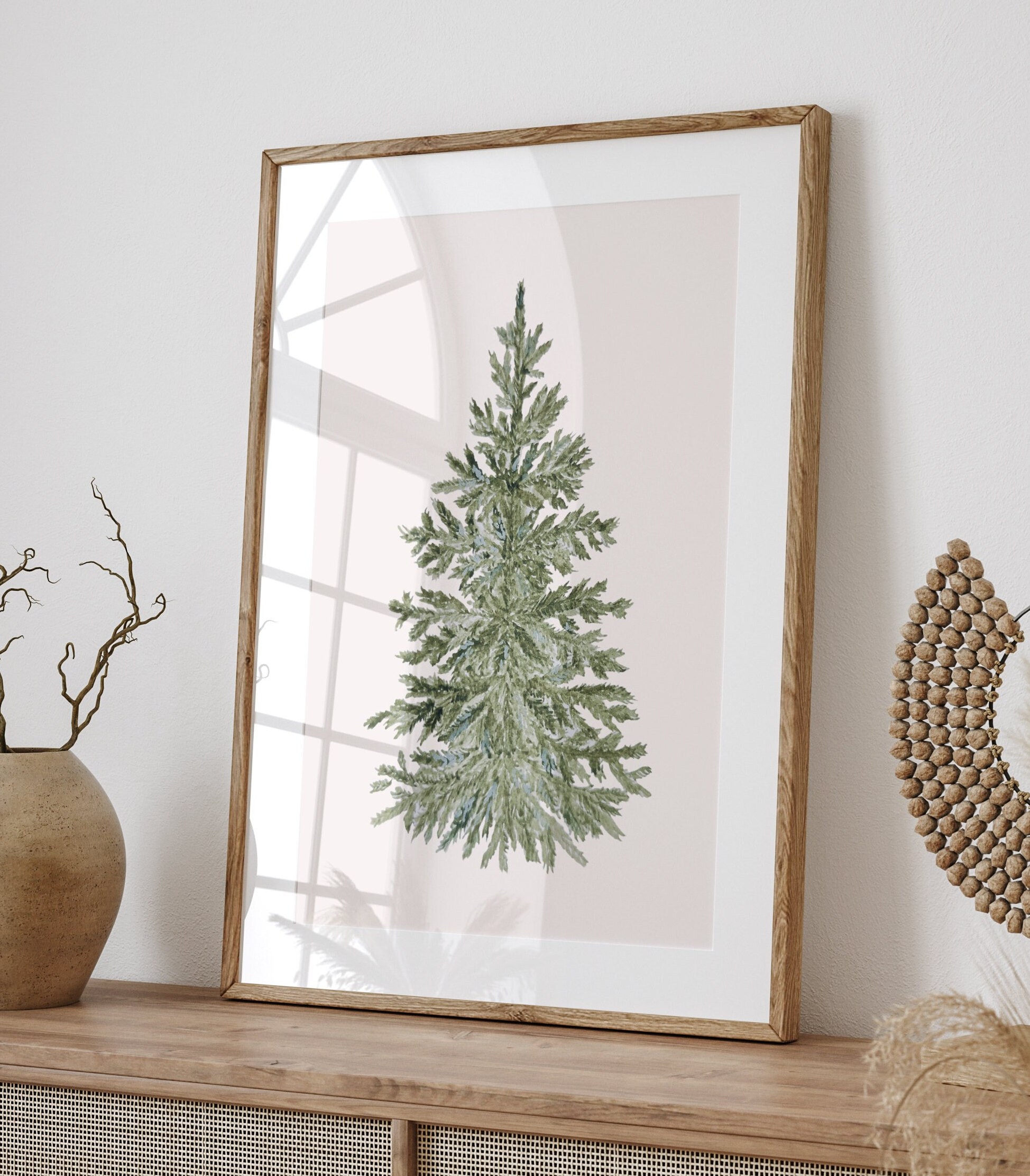 Christmas Tree Print, Digital Christmas Art, Printable Christmas Tree ...