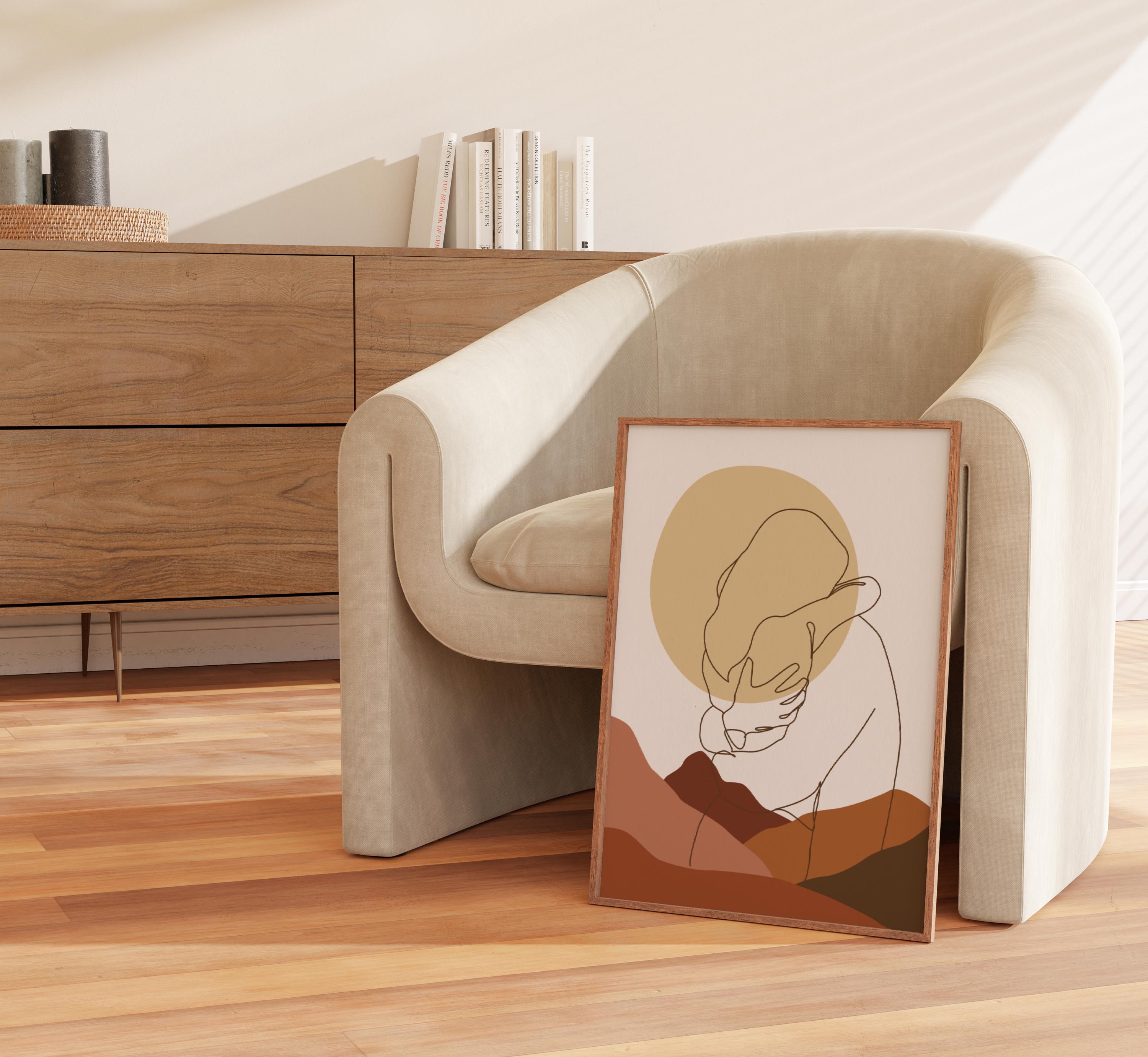 Minimalist Line Art Embrace Poster, Digital Download, Abstract Couple ...