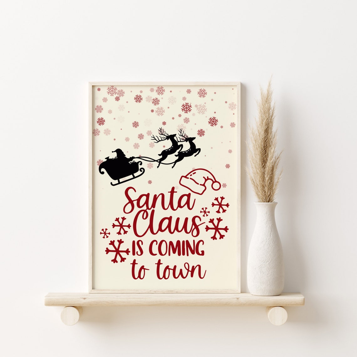 Santa Claus is Coming to Town Poster, Printable Christmas Poster ...