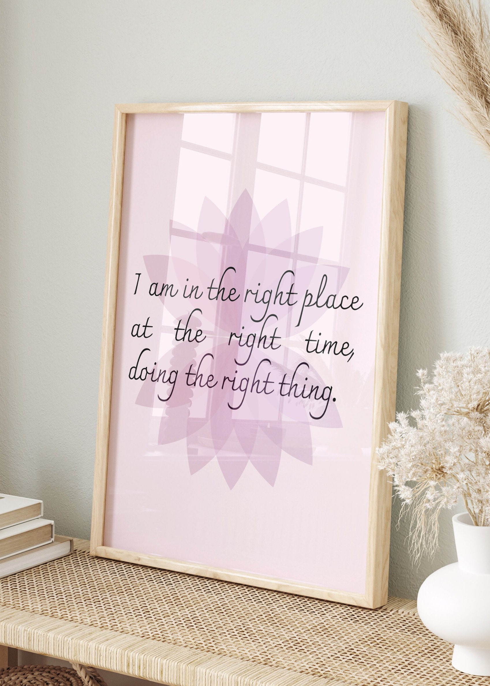 Positive Affirmation Wall Art, Digital Positive Quote, Printable Pink ...
