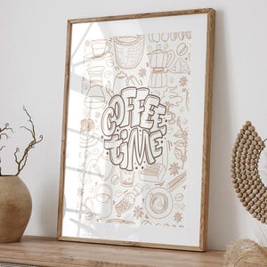Coffee Time Digital Download, Printable Wall Art, Minimalist Coffee ...