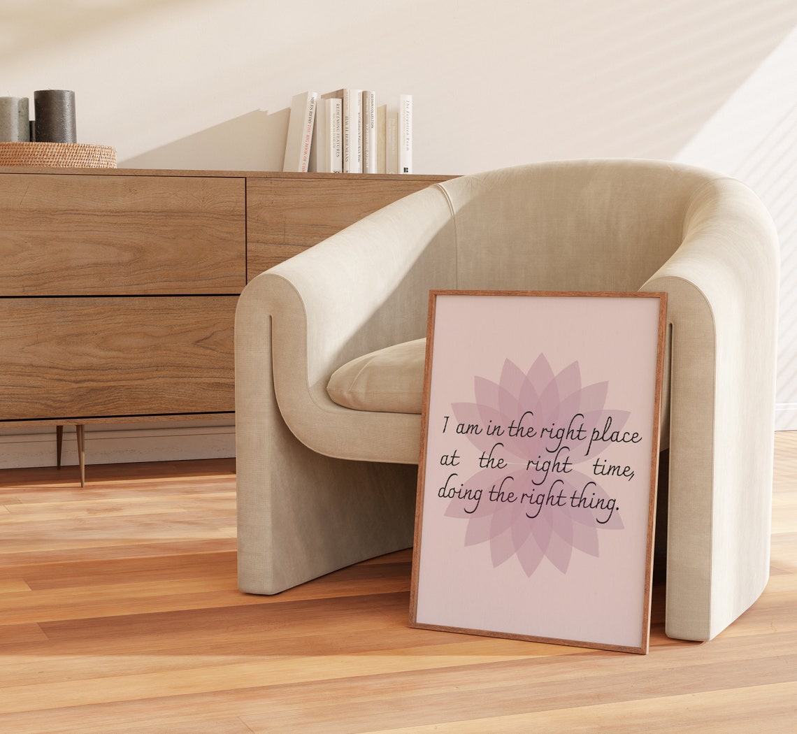 Positive Affirmation Wall Art, Digital Positive Quote, Printable Pink ...