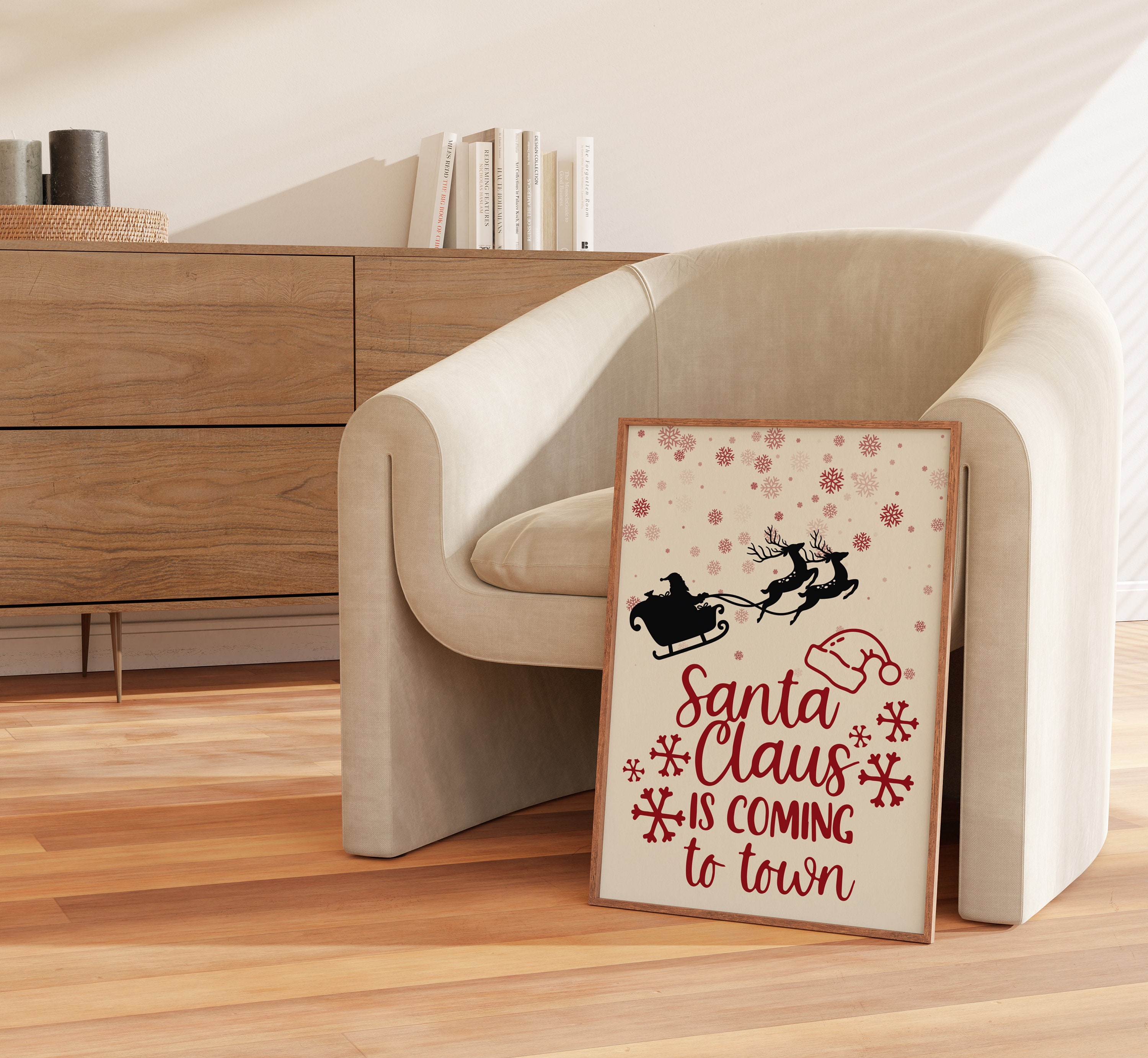 Santa Claus is Coming to Town Poster, Printable Christmas Poster ...