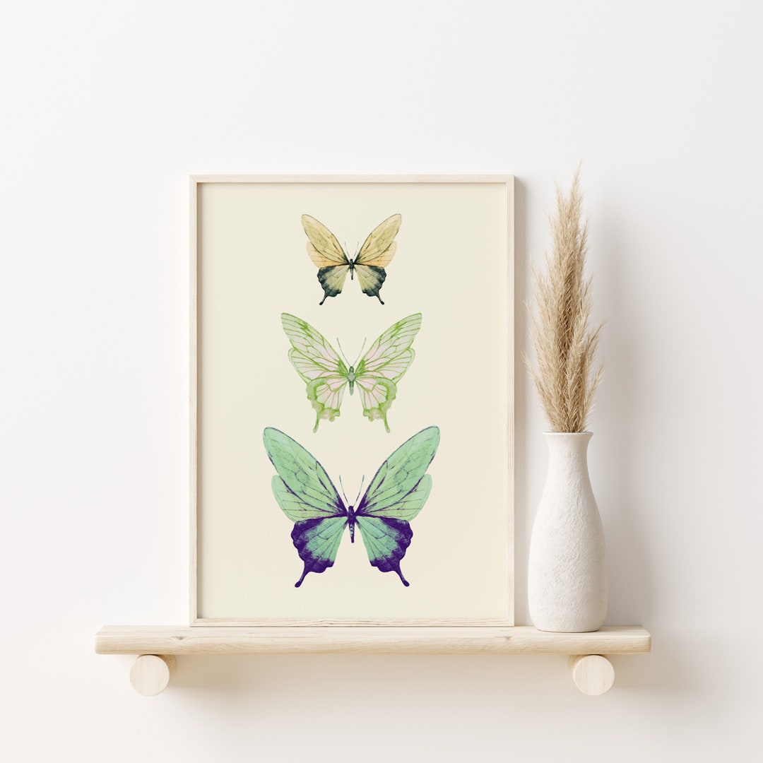 Butterfly Poster, Printable Butterflies Wall Art, Digital Download ...
