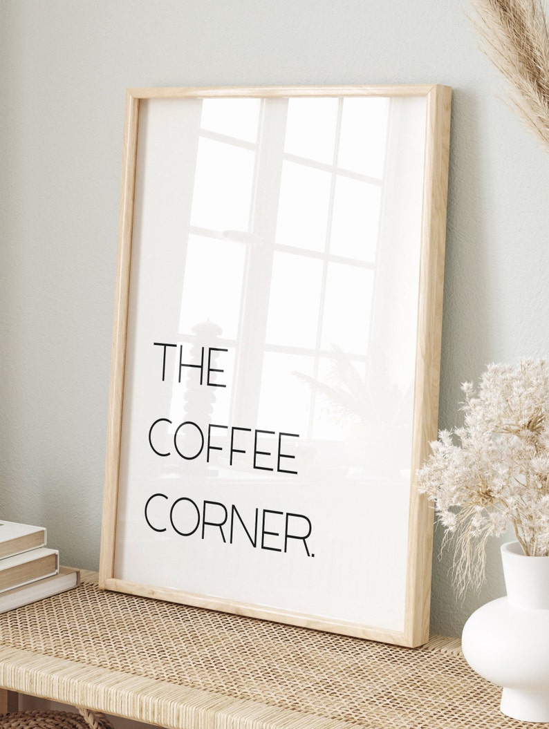 Coffee Corner Line Art Print Set: Minimalist Decor (digital Download ...
