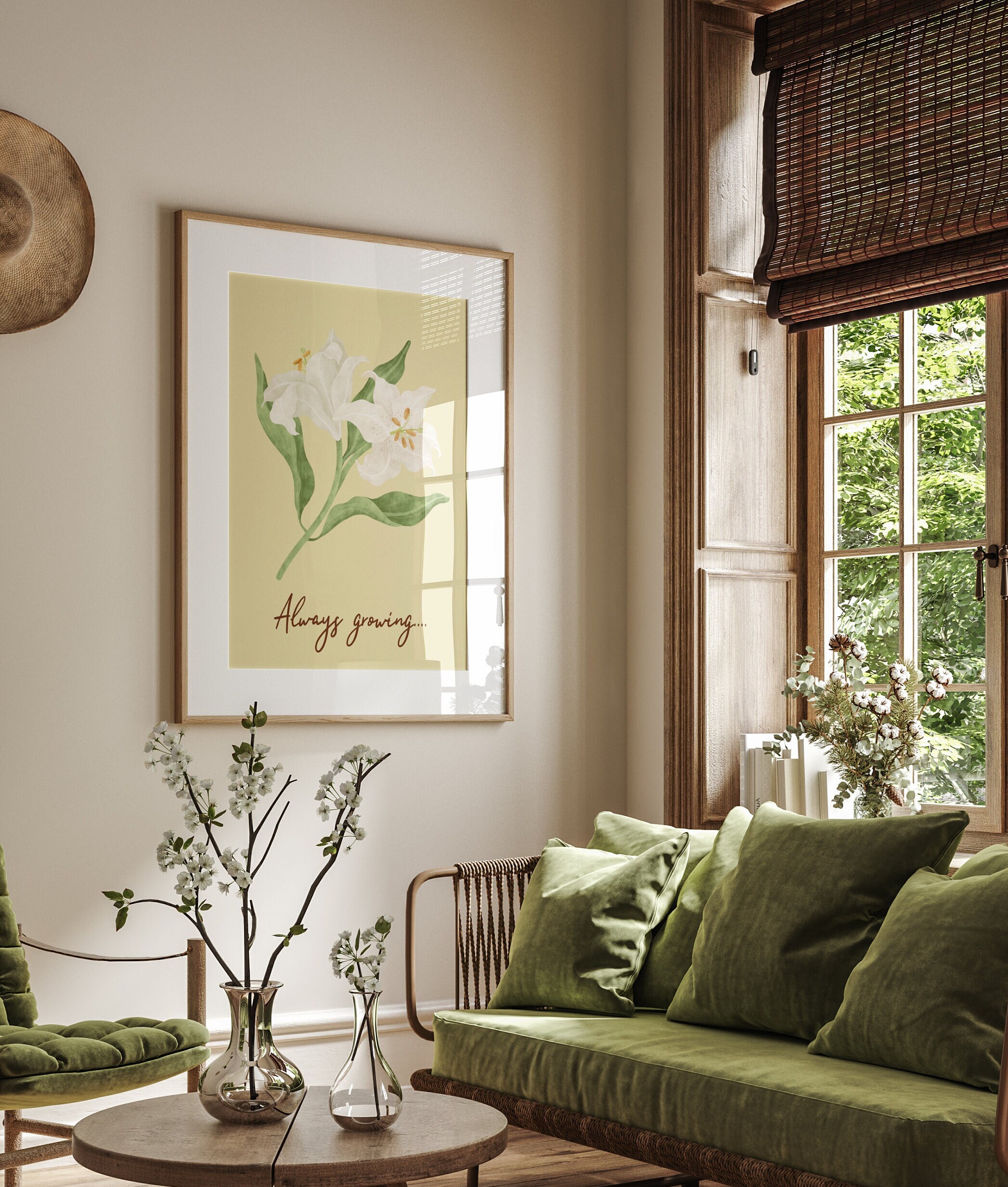 Lily Flower Poster, Botanical Print, Digital Download, Printable Wall ...