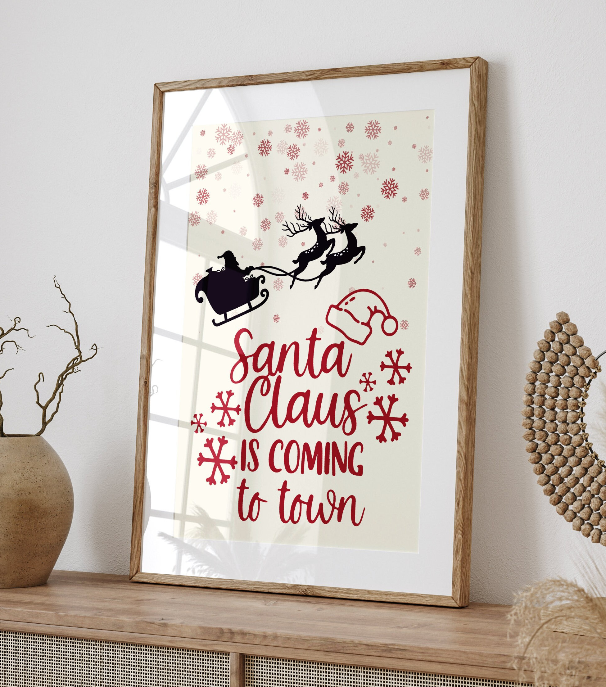 Santa Claus is Coming to Town Poster, Printable Christmas Poster ...