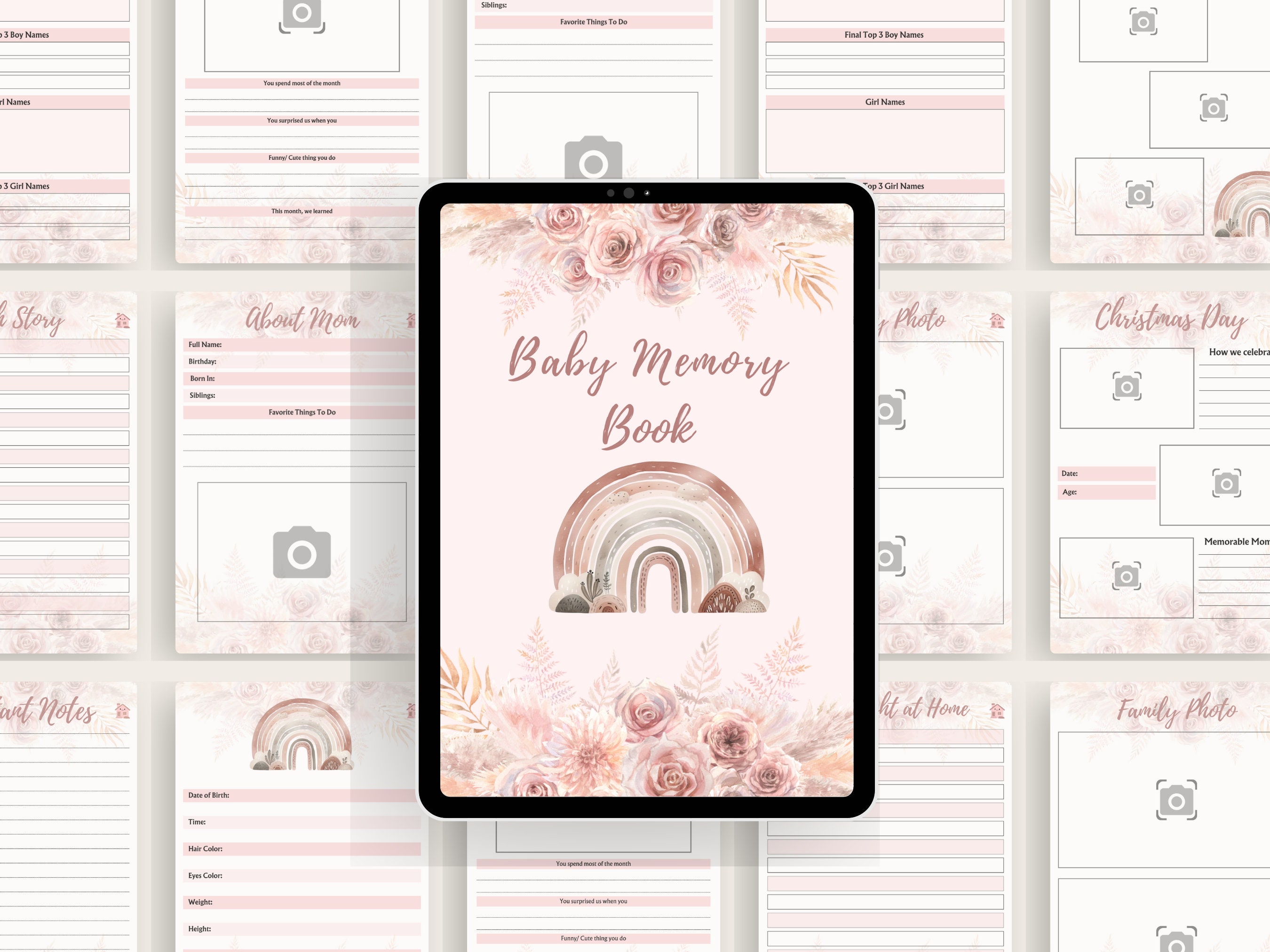 Printable Baby Memory Book, Editable Baby Memory Book, Baby Milestone ...