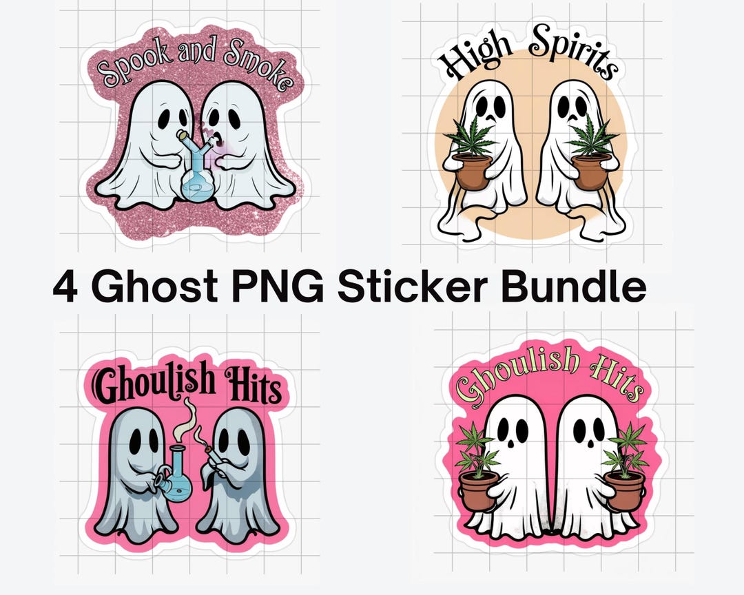 4 Ghost 420 Sticker Png Bundle - Etsy