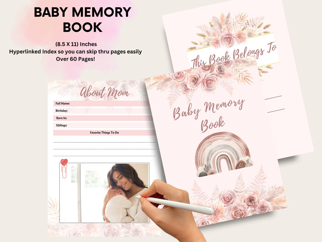 Printable Baby Memory Book, Editable Baby Memory Book, Baby Milestone ...