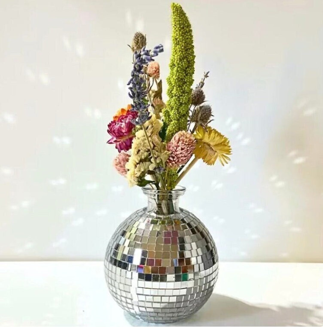 Disco Ball Vase Colorful Flower Bouquet Houseplant Indoor Planter ...