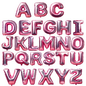 Glitter Pink Foil Balloon Alphabet Clip Art - Pink Balloons Letters PNG ...