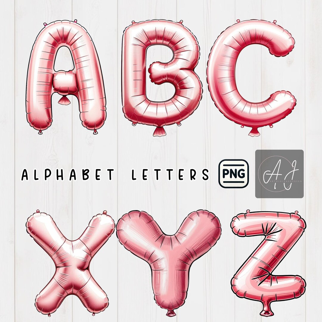 Pink Foil Letter Balloons A-Z, Party Decorations, Birthday Balloons, A ...