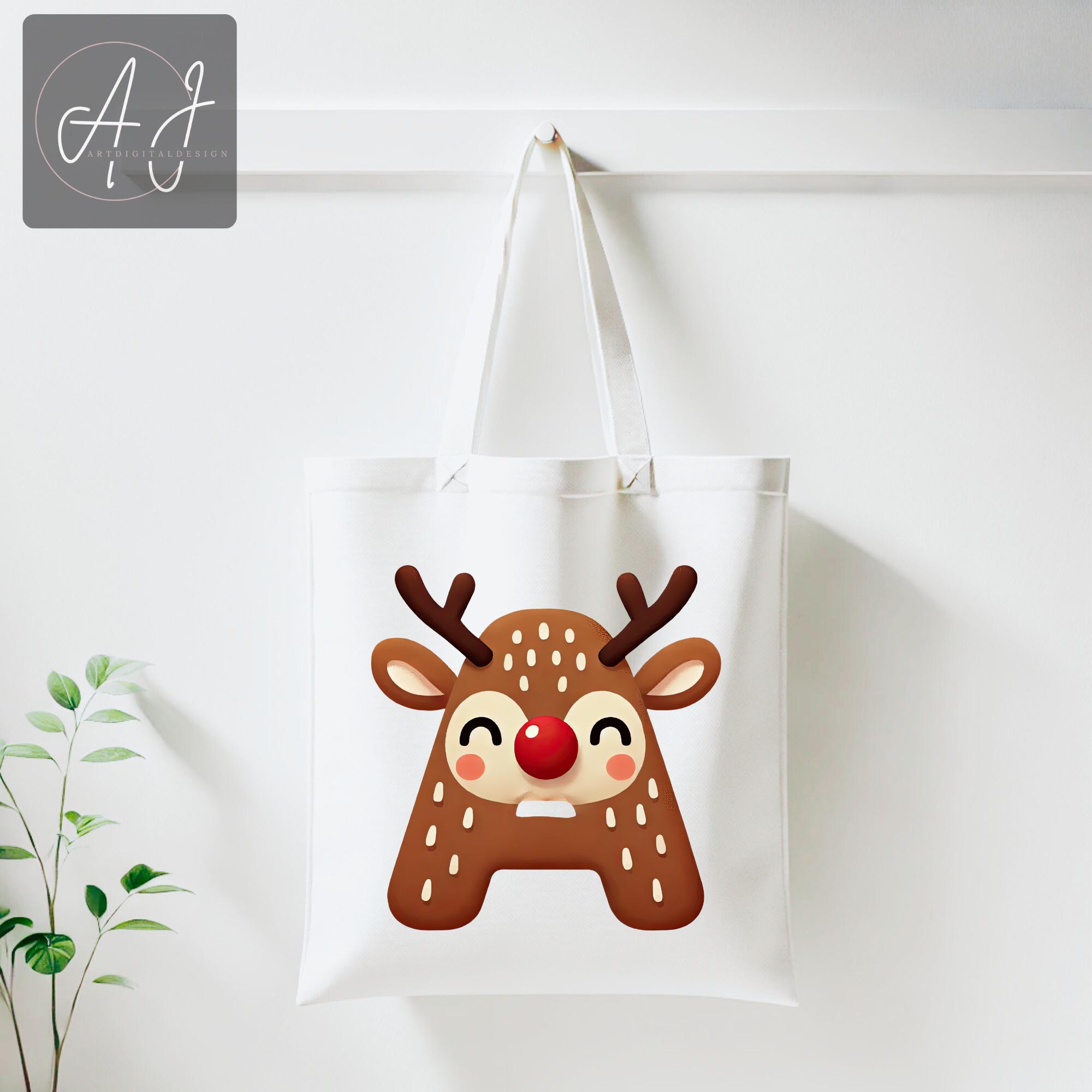 Christmas Reindeer Alphabet Clipart Set, Cute Holiday Letters PNG ...