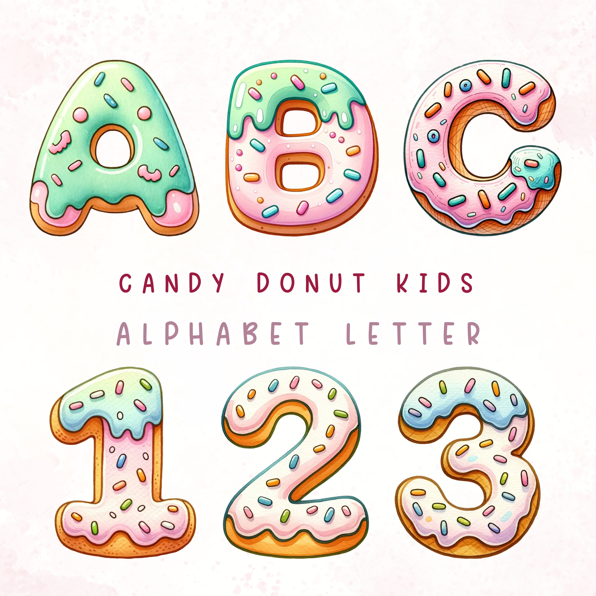 Donut Font Clipart: PNG Alphabet Letters (digital Download) - Etsy