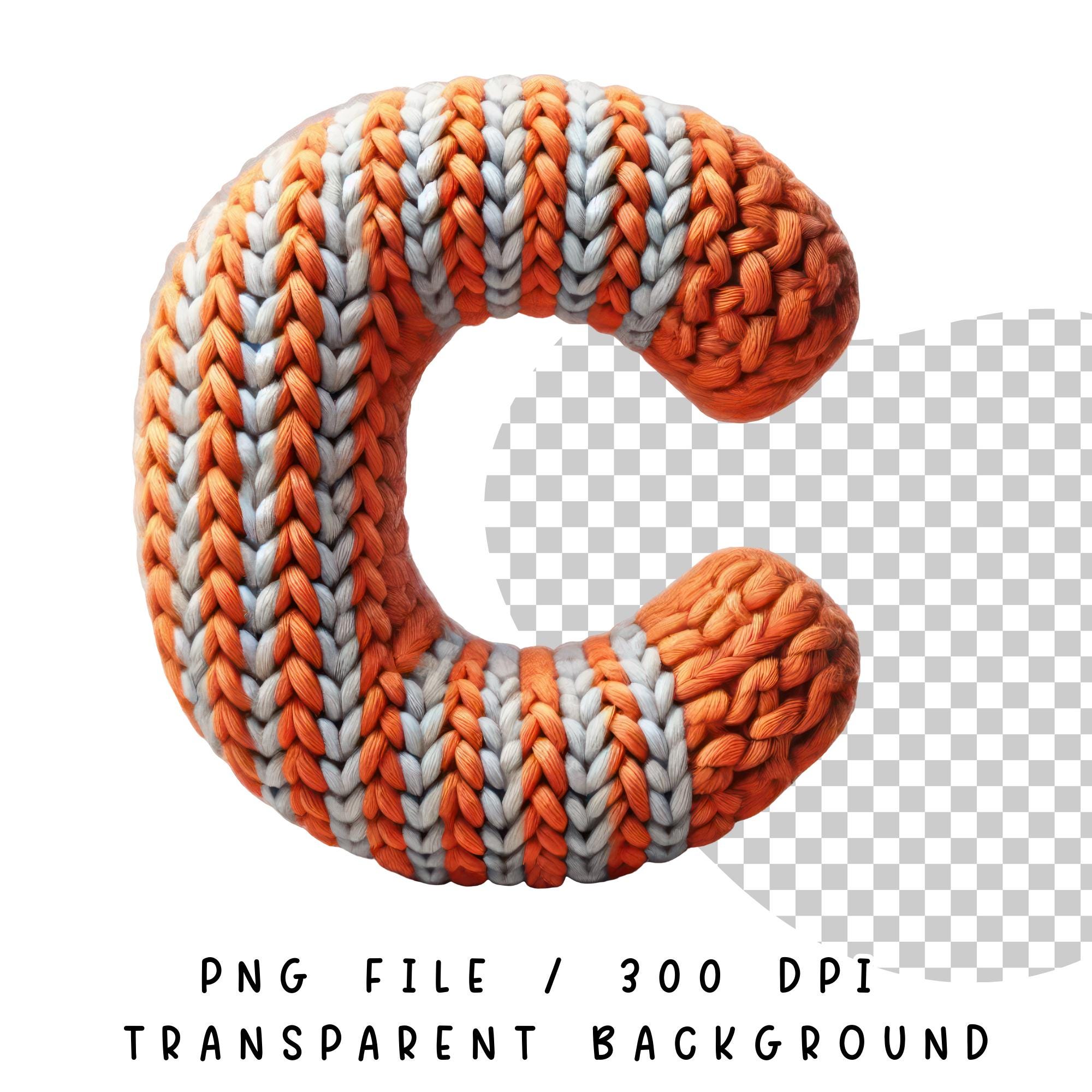 Knitted Alphabet PNG: Cozy Yarn Letters Sublimation Design (digital ...