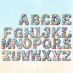 Easter Bunny Alphabet A-Z, Easter Egg Decor PNG, Letters Png, Printable ...