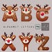 Christmas Reindeer Alphabet Clipart Set, Cute Holiday Letters PNG ...