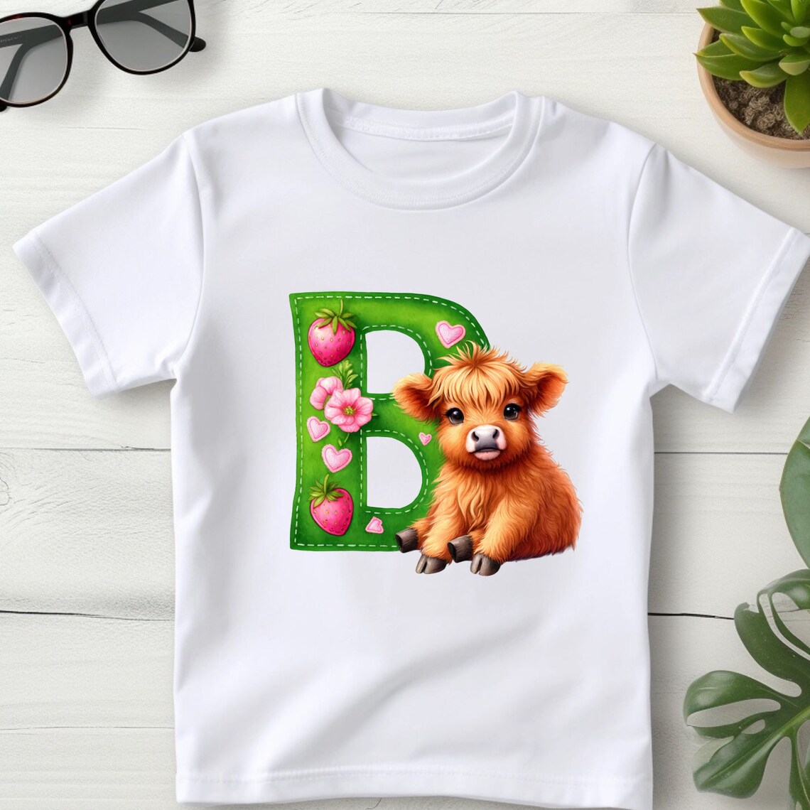 Cute Highland Cow Alphabet Letters A-Z, Alphabet Set Adorned With ...